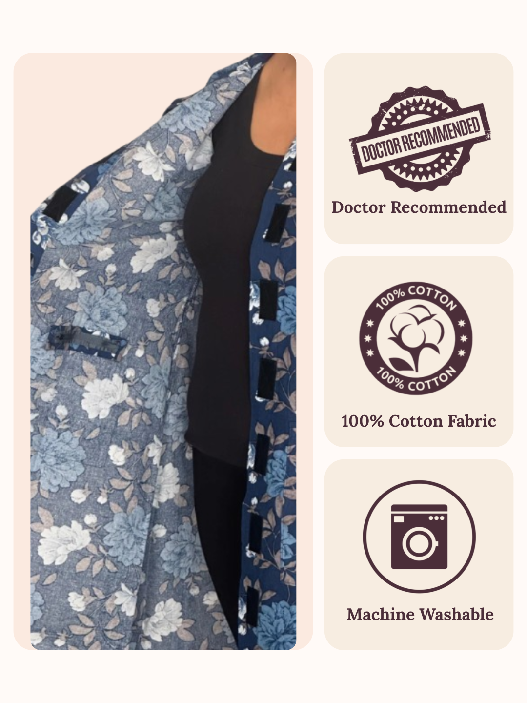 Fully front Open Nighty With Pockets – Anucool